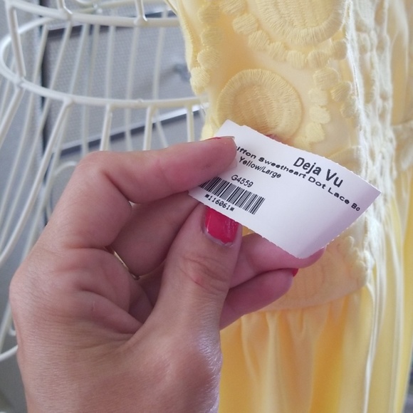 deja vu | Dresses | Chiffon Sweetheart Dot Lace Pattern Dress | Poshmark